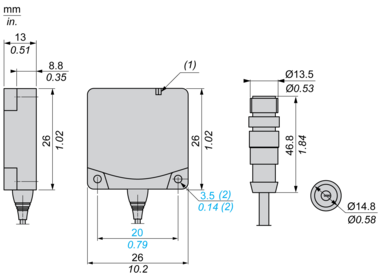 XS7E1A1PBL01M12 - Inductive proximity sensors XS, inductive sensor XS7 ...